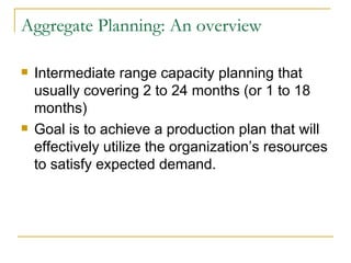 Aggregate planning | PPT