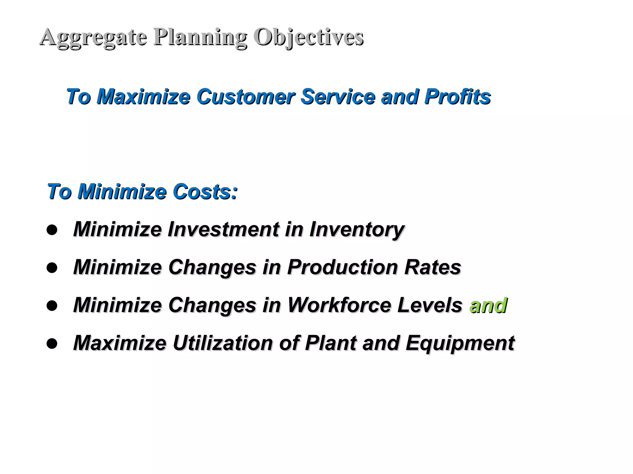 Aggregate planning | PPT