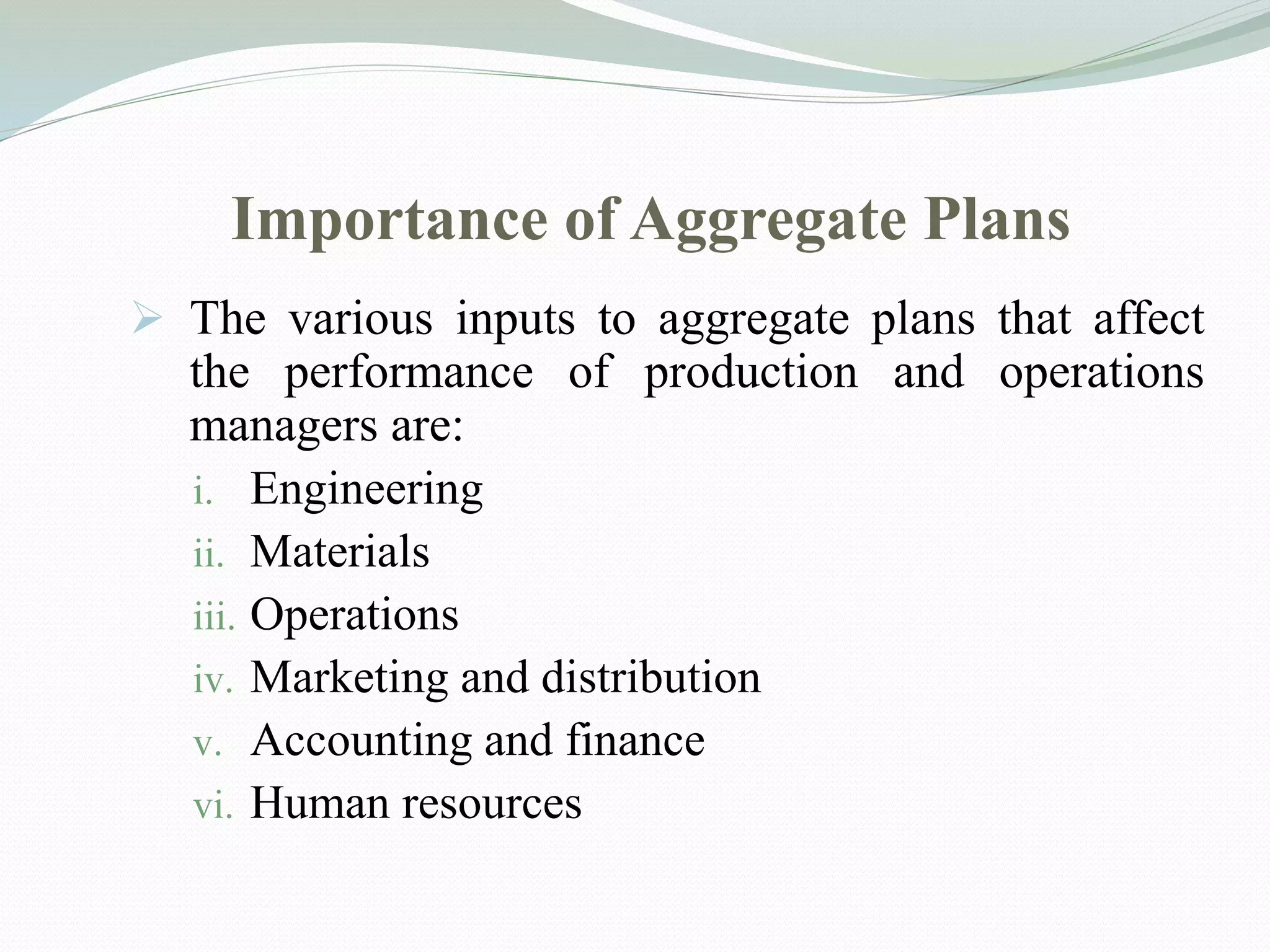 Aggregate planning | PPT
