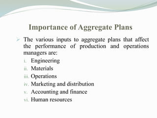 Aggregate planning | PPTX | Business Accounting & Finance | Business