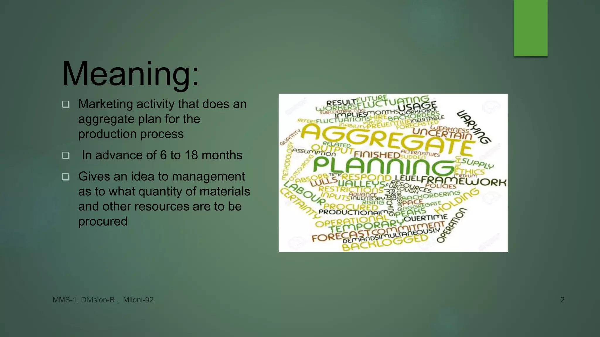Aggregate planning | PPTX