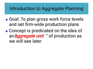 Aggregate planning | PDF