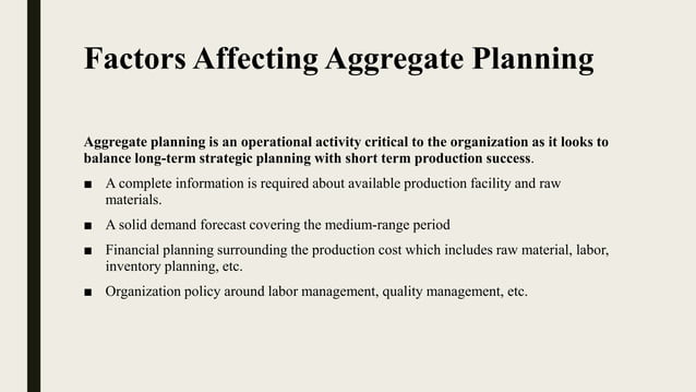 Aggregate Planning.pptx | Business Accounting & Finance | Business
