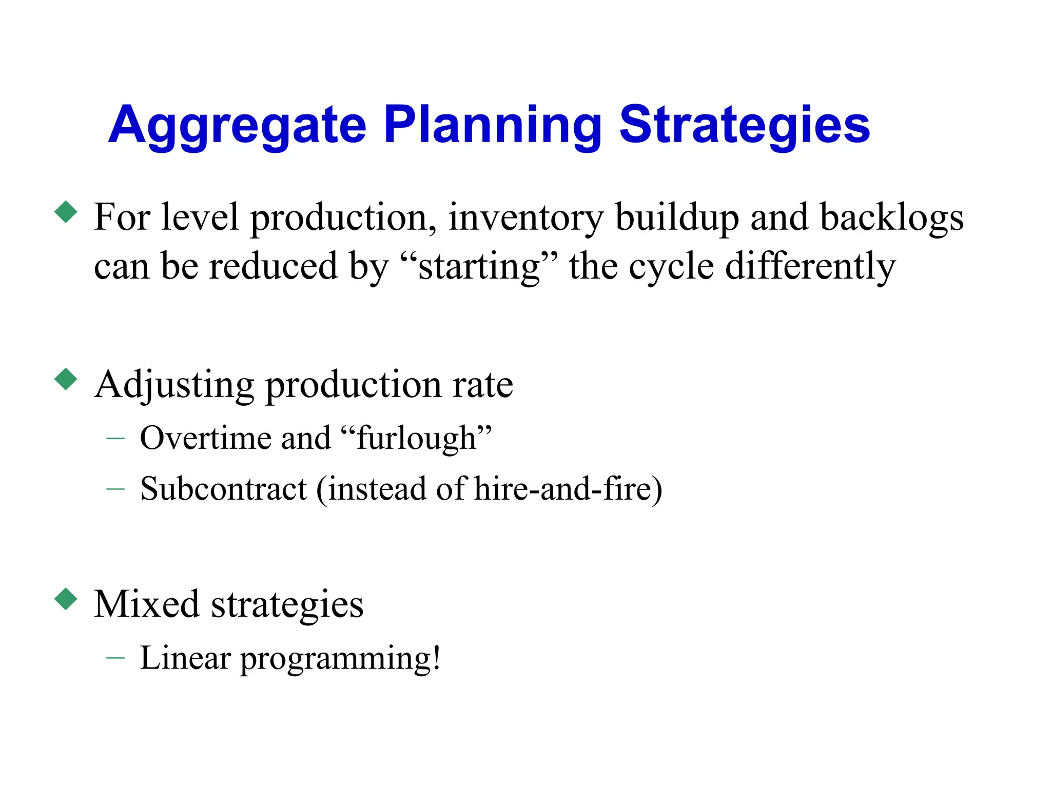 Aggregate Planning in Production Planning | PPT