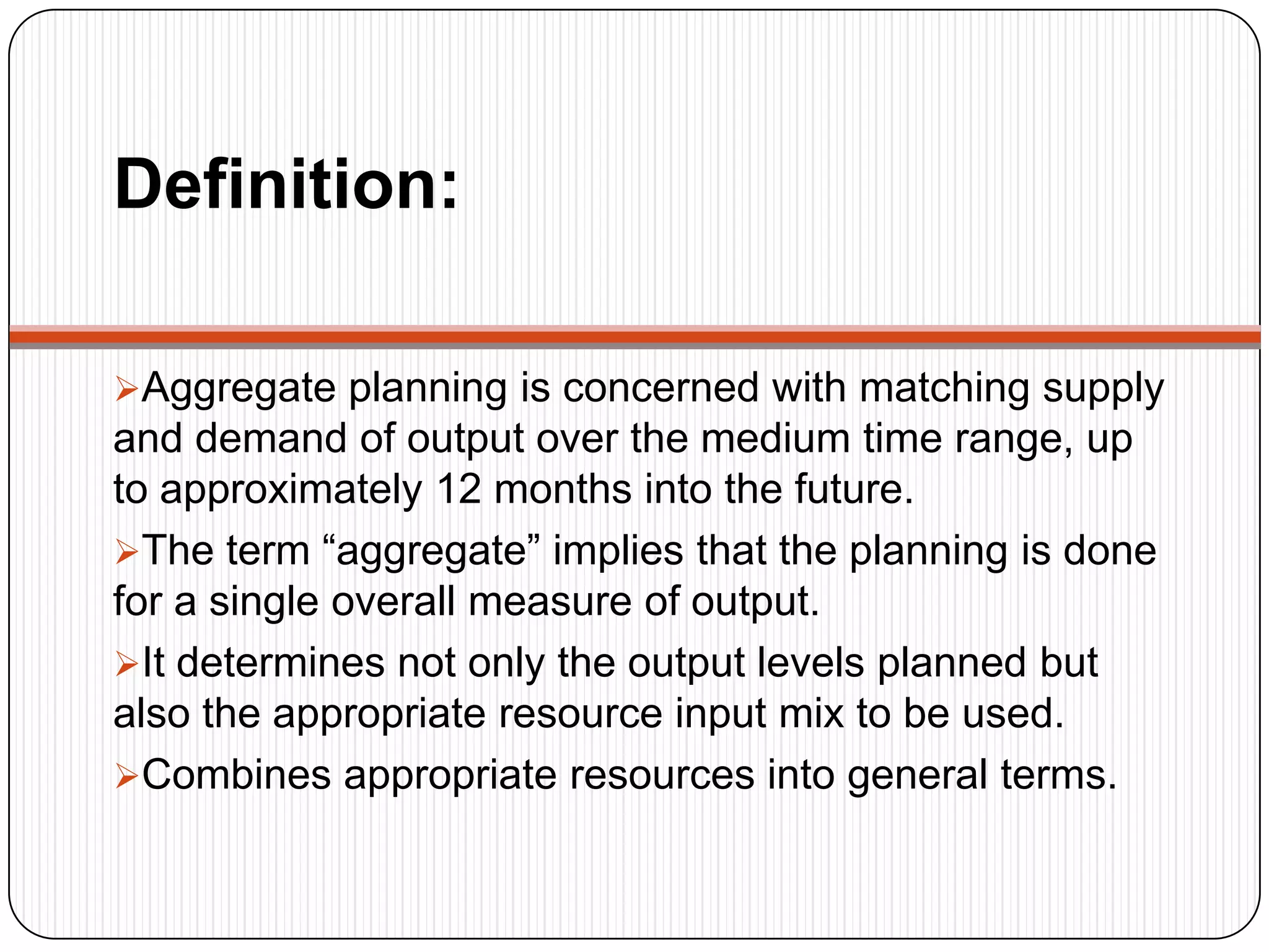 Aggregate Planning Report | PPTX | Business Accounting & Finance | Business