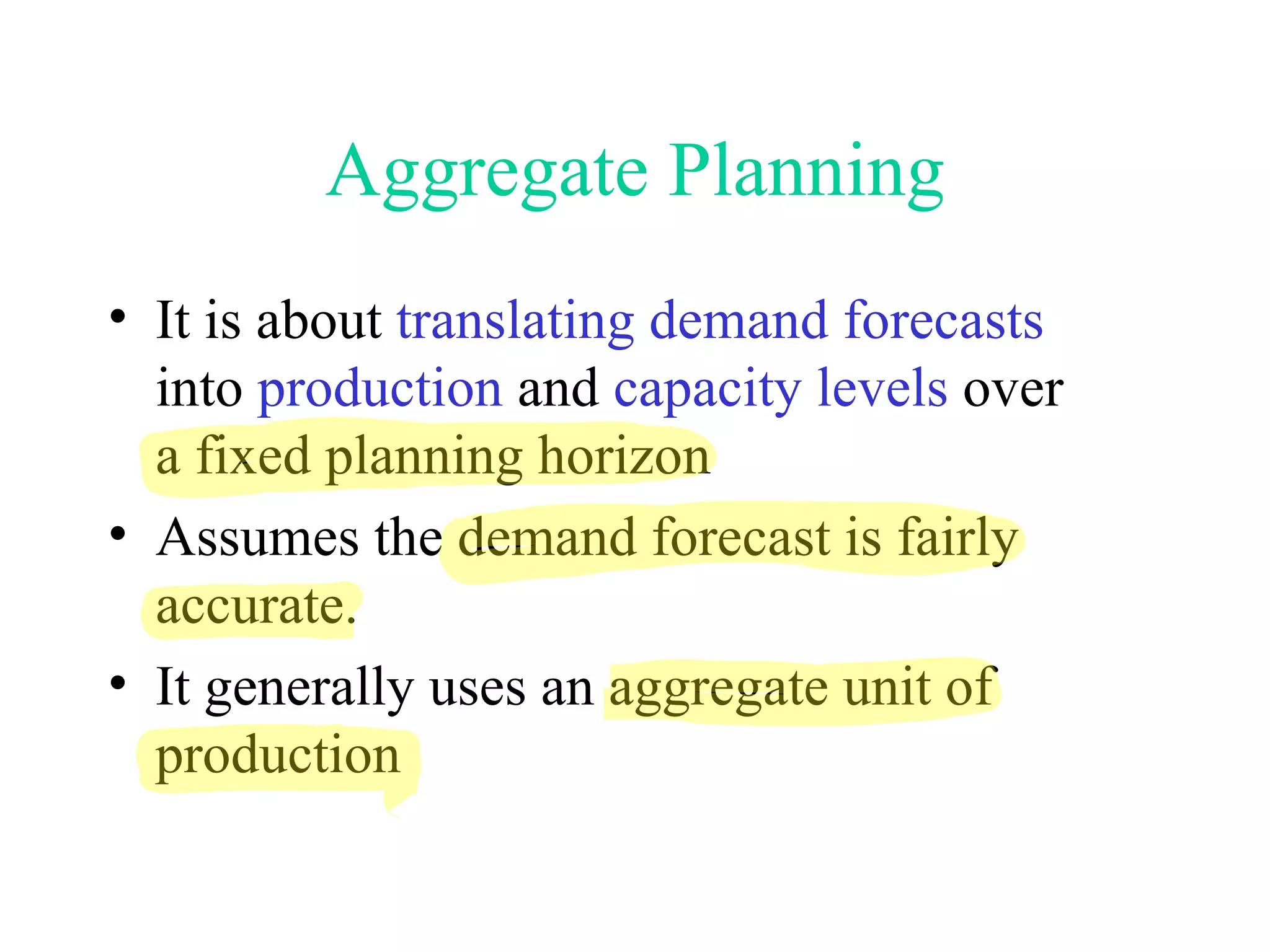 Aggregate Production Planning Ppt
