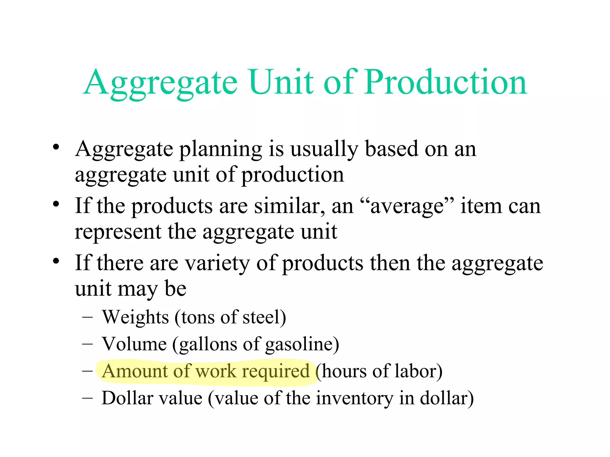 Aggregate Production Planning | PPT