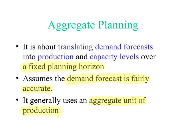 Aggregate Production Planning | PPT Aggregate Production Planning | PPT