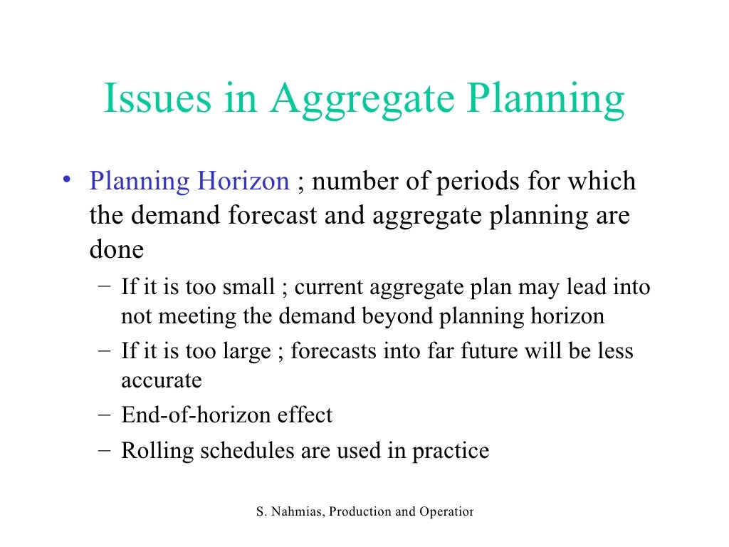 Aggregate Production Planning Aggregate Production Planning