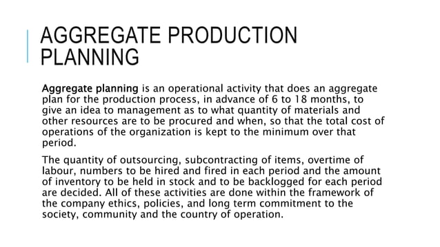 Aggregate production planning | PPTX