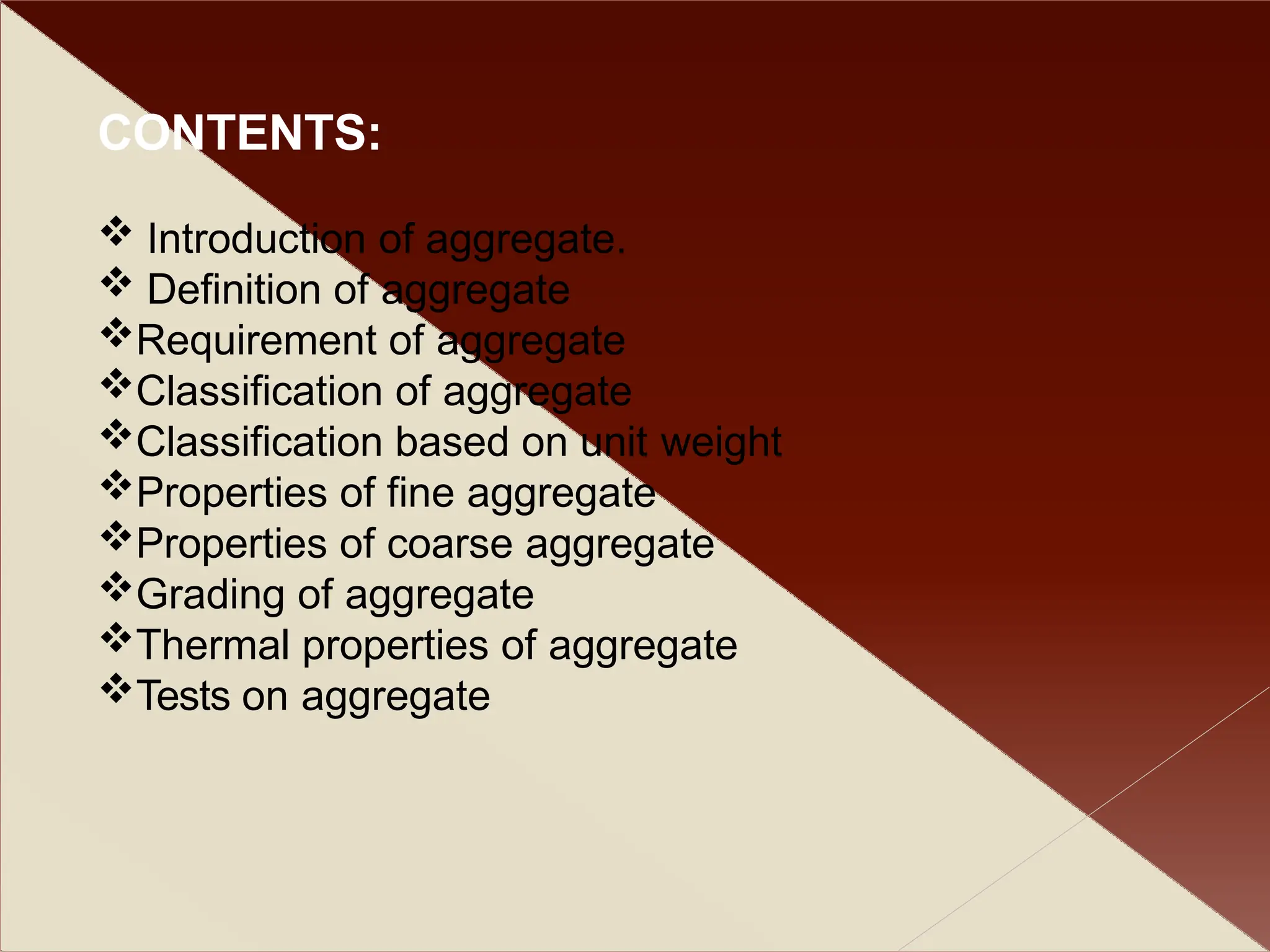 Presentation on Aggregates, Aggregates types. | PPTX