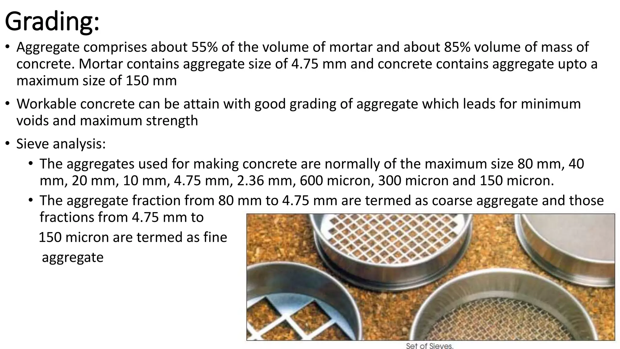 Aggregates types and test as per Indian Standard | PPTX