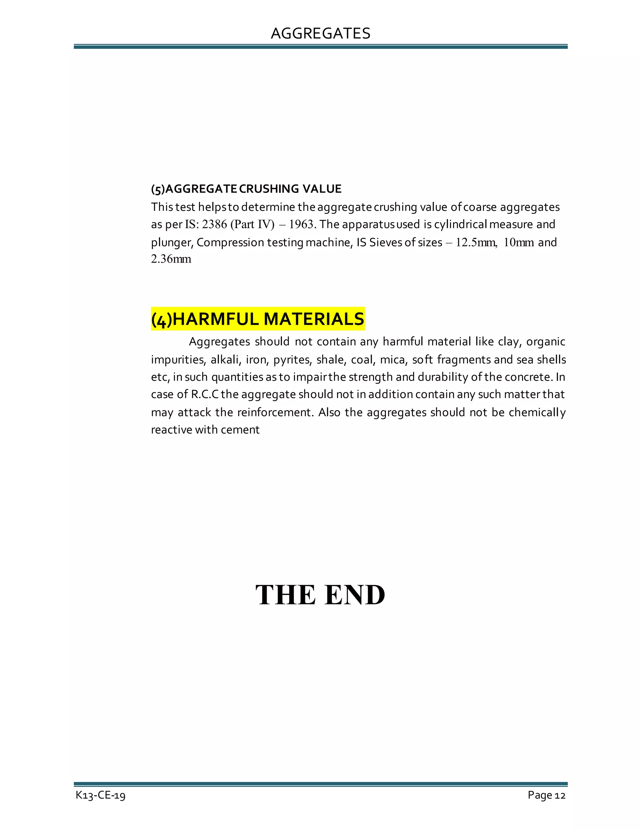 Aggregates - Civil Engineerings | DOCX