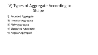 Aggregates introduction, types and properties | PPTX