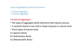 Aggregates introduction, types and properties | PPTX