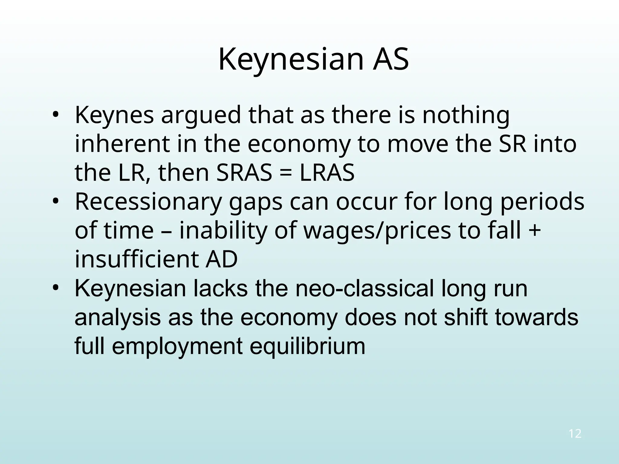 Aggregate Supply Views Summary LRAS economics | PPTX