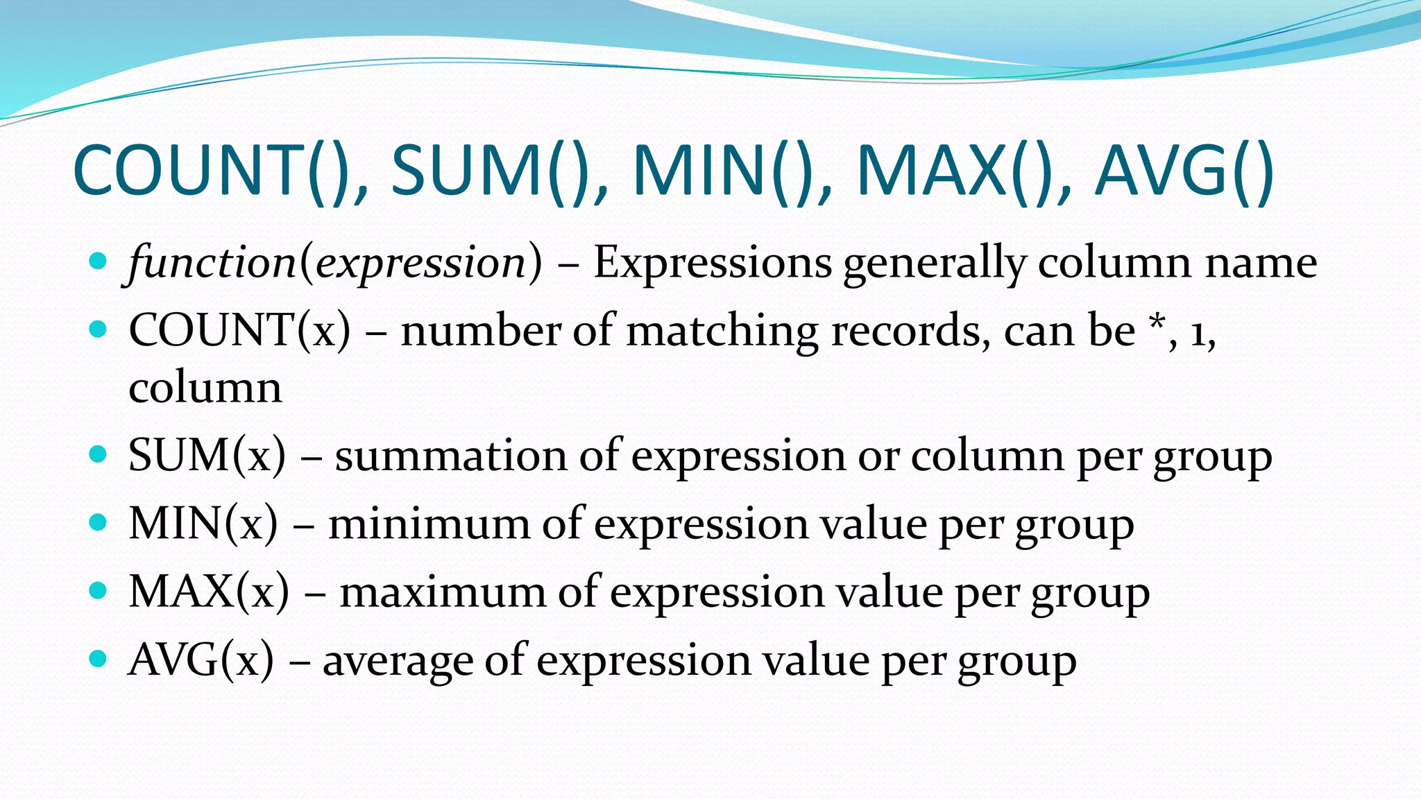 Aggregating data | PPTX