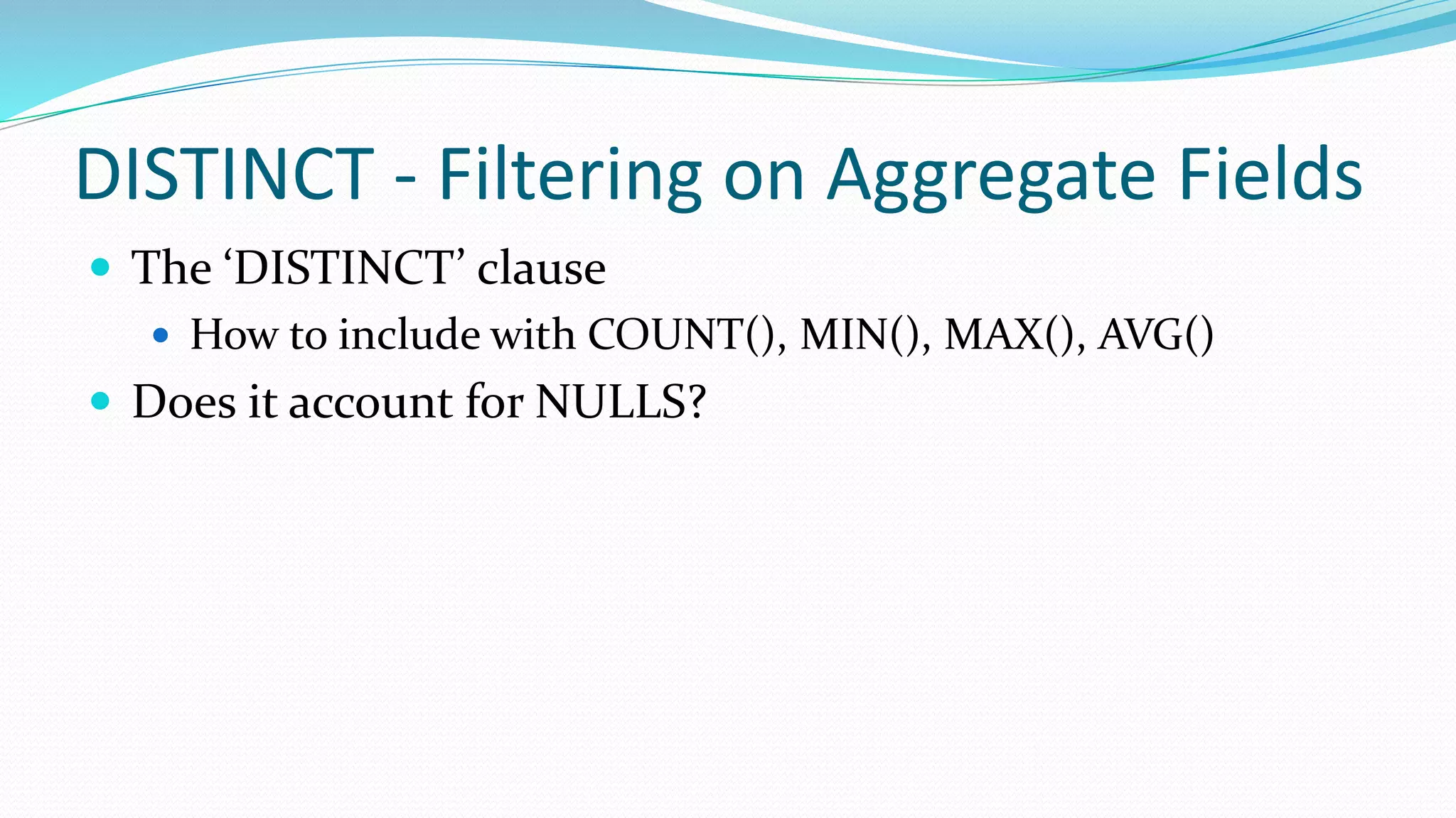 Aggregating data | PPTX