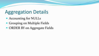 Aggregating data | PPTX