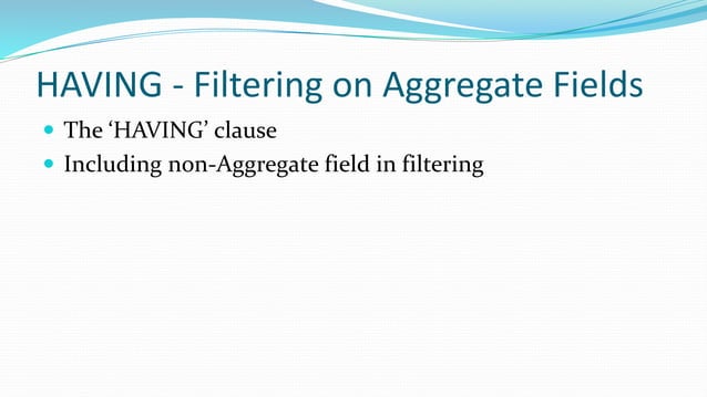 Aggregating data | PPTX | Databases | Computer Software and Applications