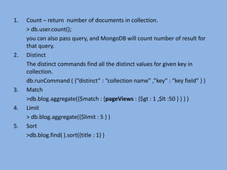 Aggregation in MongoDB | PPTX
