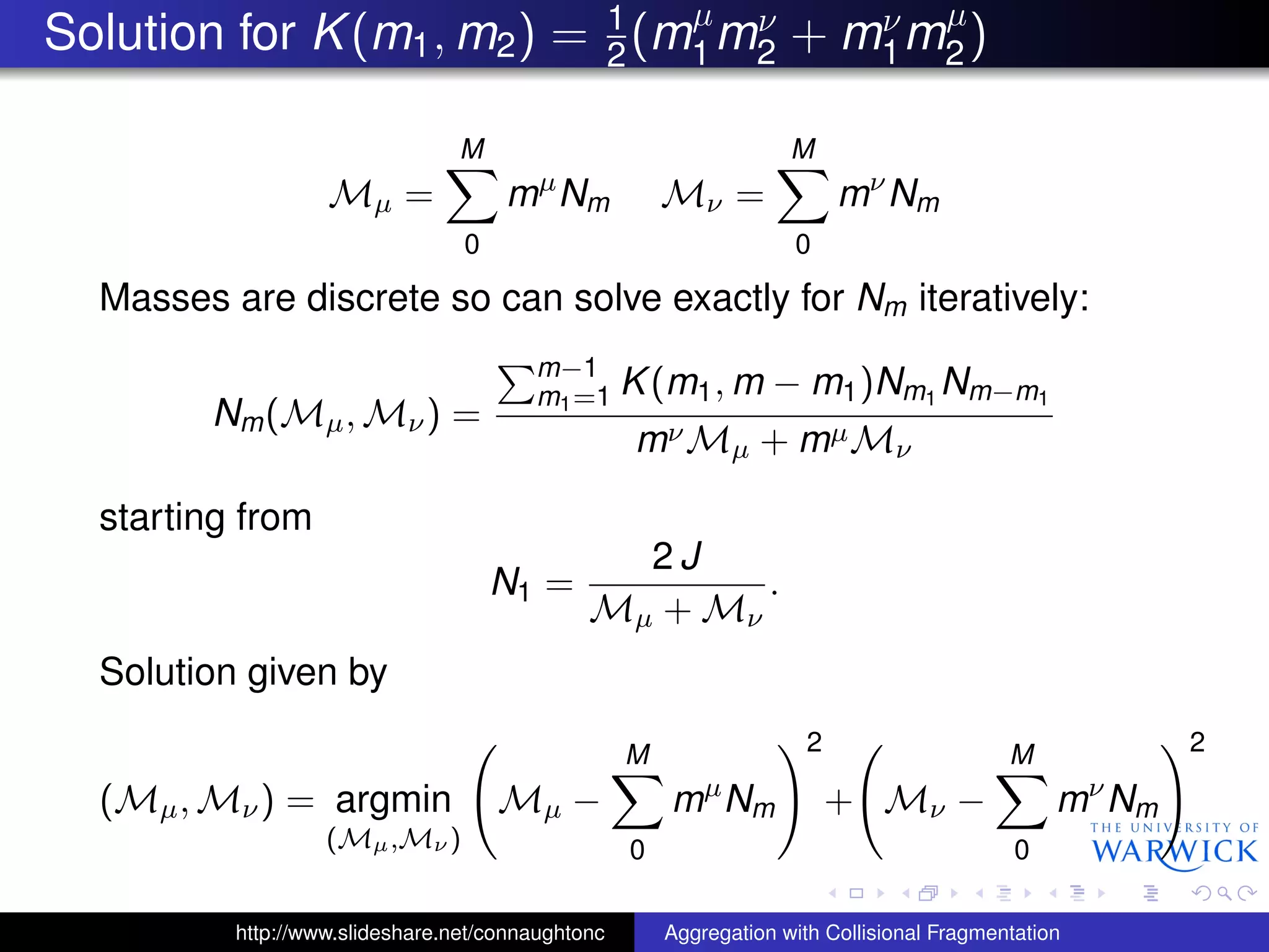 Cluster Cluster Aggregation With Complete Collisional Fragmentation Ppt