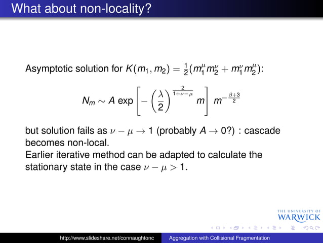 Cluster Cluster Aggregation With Complete Collisional Fragmentation Ppt