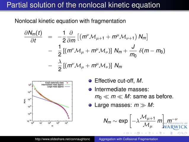 Cluster Cluster Aggregation With Complete Collisional Fragmentation Ppt