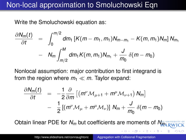 Cluster Cluster Aggregation With Complete Collisional Fragmentation Ppt