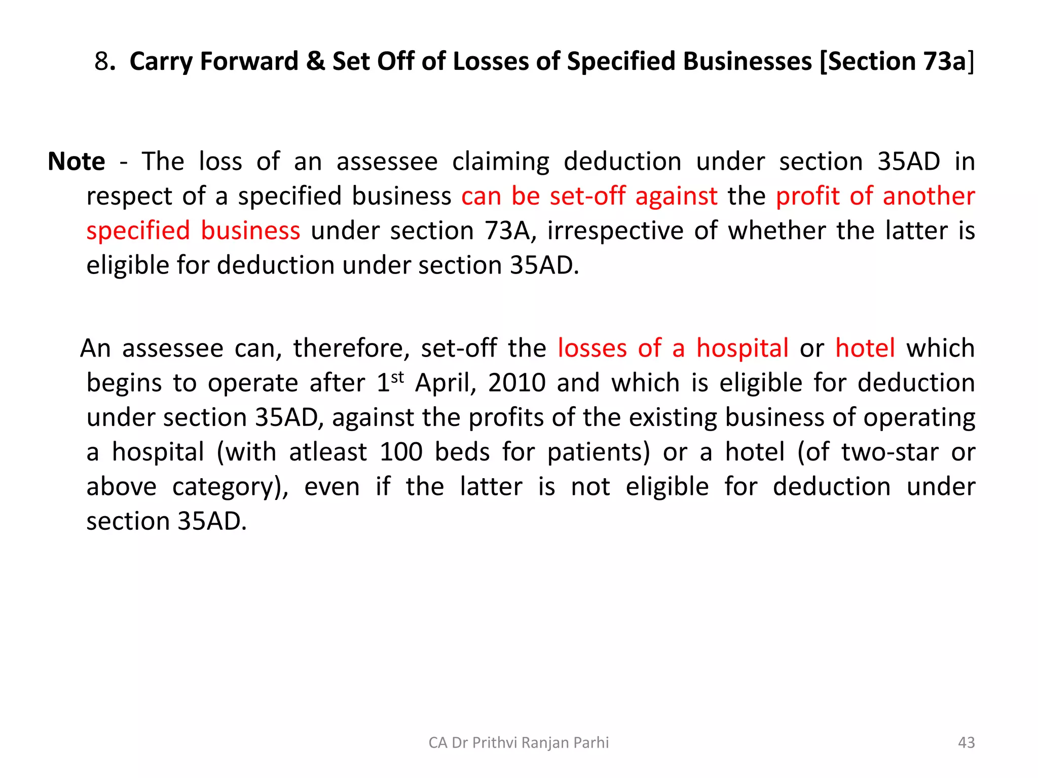 Aggregation of income, set off and carry forward | PDF