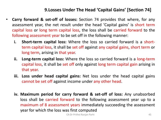 Aggregation of income, set off and carry forward | PDF | Stocks and ...