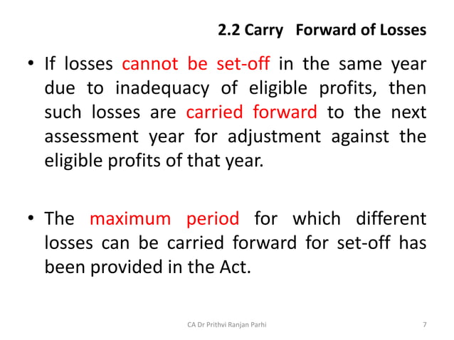Aggregation of income, set off and carry forward | PDF | Stocks and ...