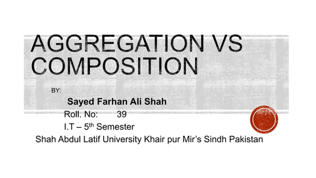 Aggregation v s composition | PPT