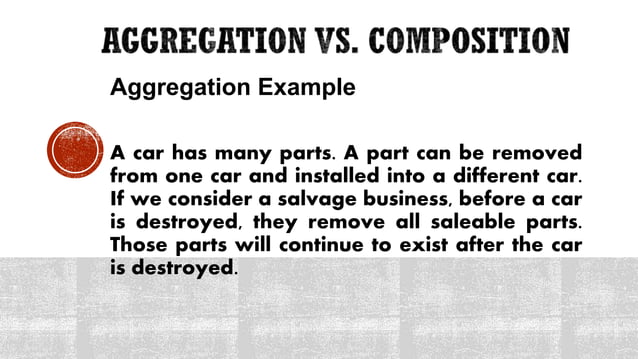 Aggregation v s composition | PPT