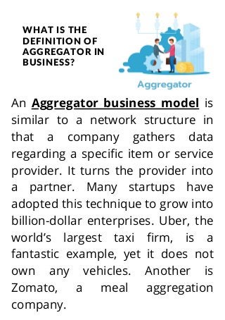 Advantages and Working Functionality of the Aggregator Business Model | PDF