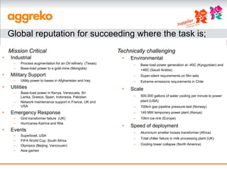 Aggreko Corporate Overview 2012 | PPT