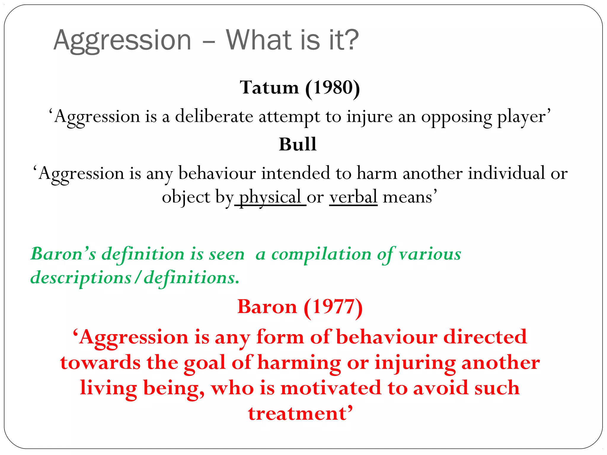 Aggression I | PPT | Parenting | Family and Relationships