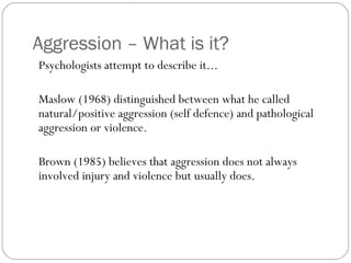 Aggression I | PPT | Parenting | Family and Relationships