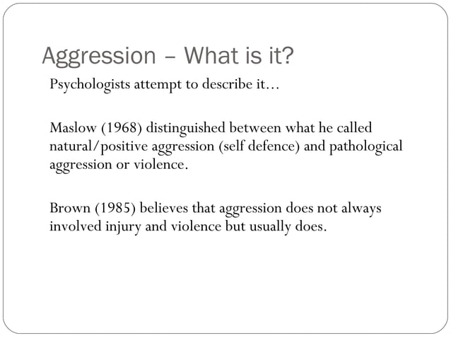 Aggression I | PPT | Parenting | Family and Relationships