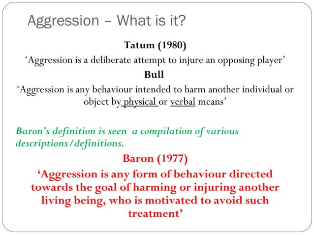 Aggression I | PPT | Parenting | Family and Relationships