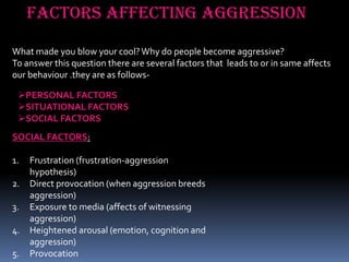 Aggression In Social Psychology | PPTX