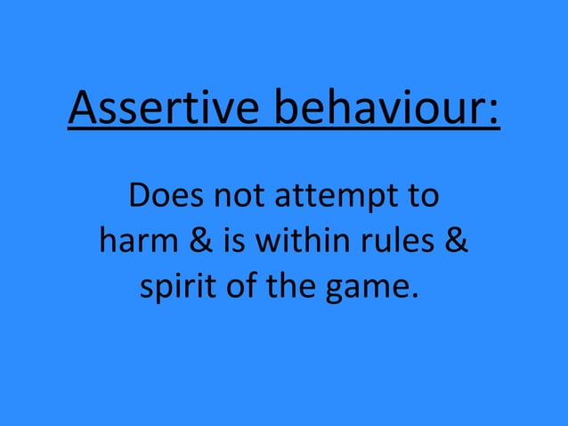 Aggression and assertion | PPT | Soccer | Sports