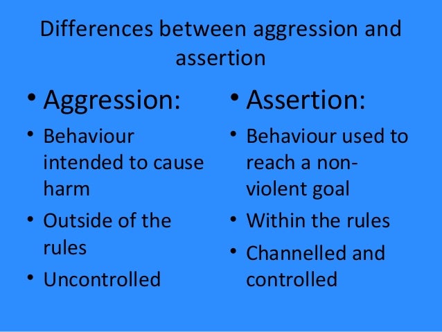 Aggression and assertion