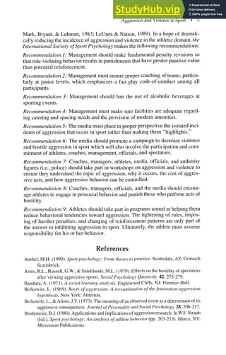 Aggression And Violence In Sport An ISSP Position Stand | PDF