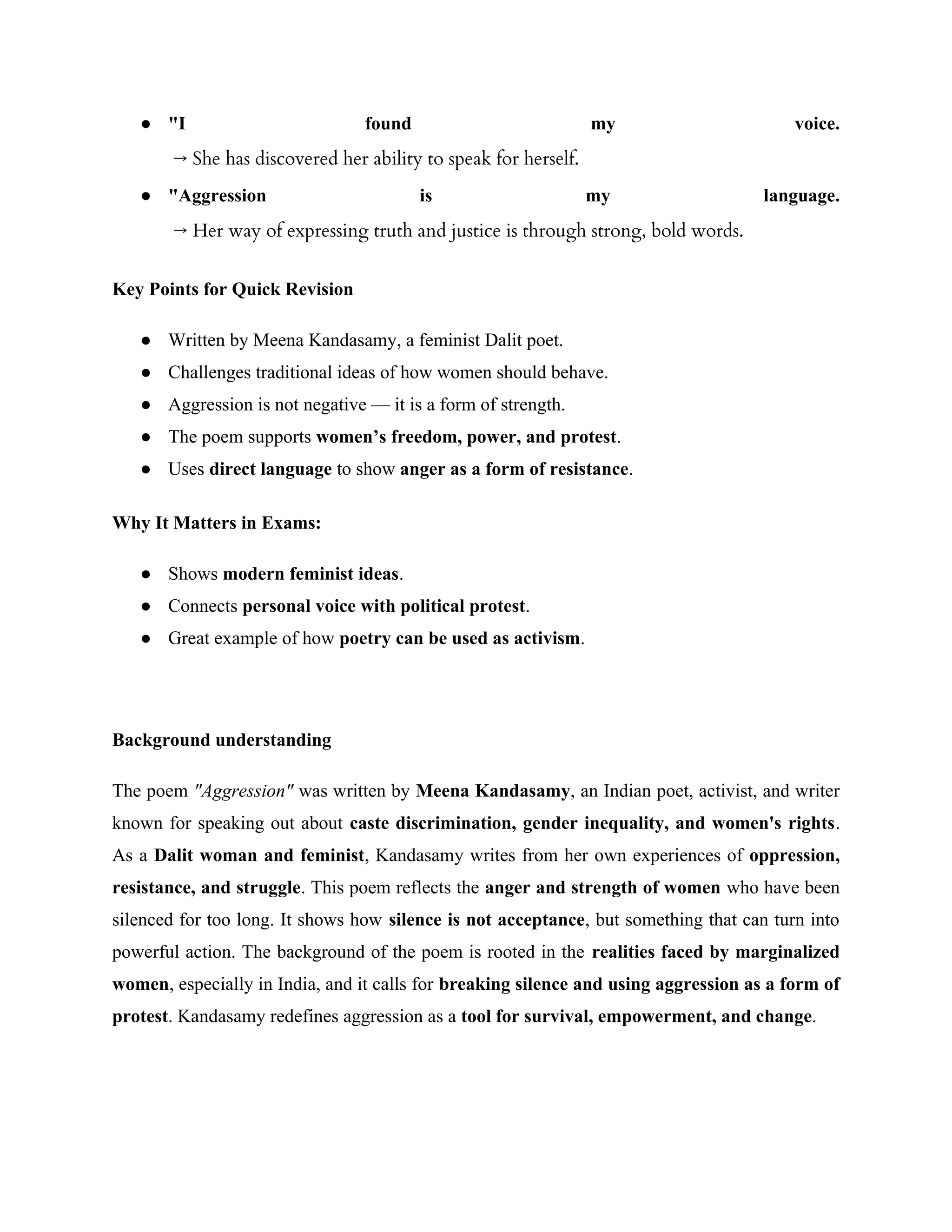 Aggression poem by the Meena Kandasamy.docx