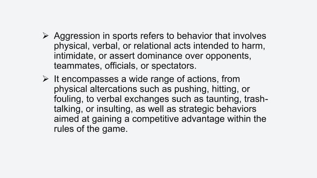 Aggression in Sports I Sports Psychology | PPTX