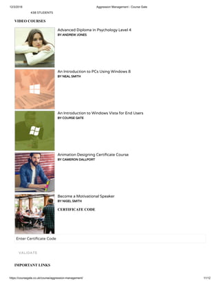 Aggression Management - Course Gate | PDF | Technology & Computing