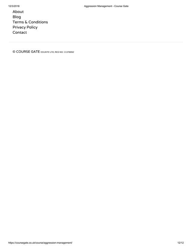 Aggression Management - Course Gate | PDF | Technology & Computing