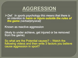 Aggression in sport | PPTX