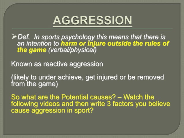 Aggression in sport | PPTX